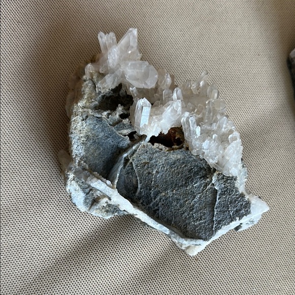 Accents | Natural Quartz Crystal Cluster With Gray Stone | Poshmark
